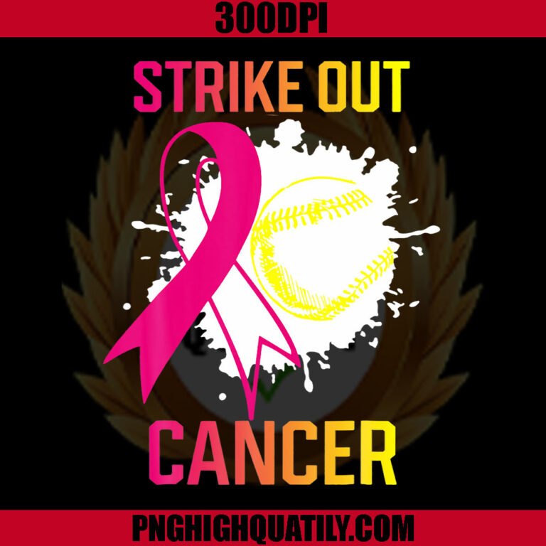 Strike Out Breast Cancer Awareness Softball Ball PNG, Softball Ball Breast Cancer PNG