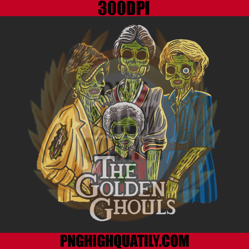 Vintage The Golden Ghouls PNG, Halloween Horror PNG