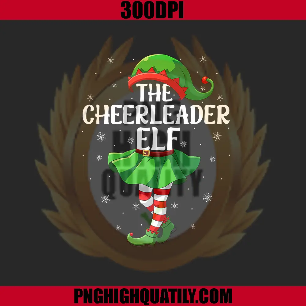 Cheerleader Elf Christmas PNG, Girls Women Elf Squad Xmas Family PNG