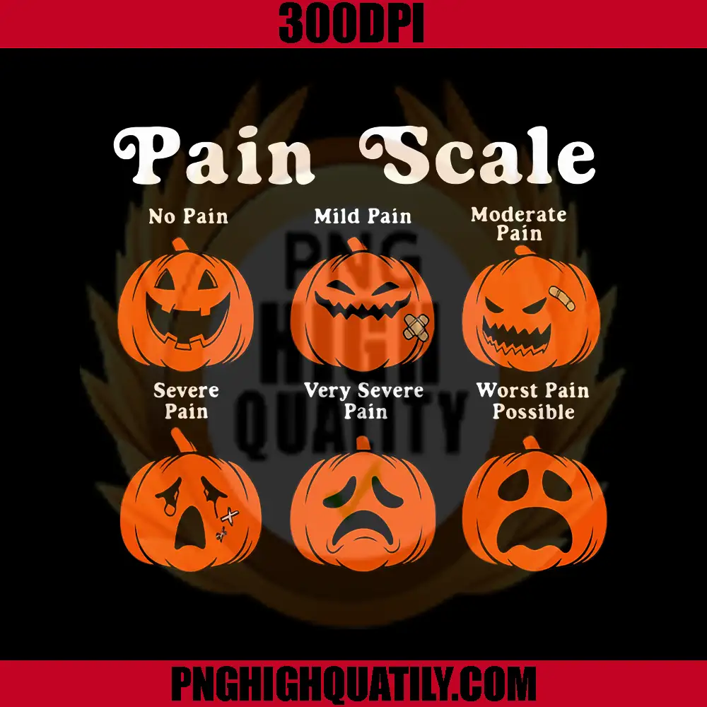 Halloween Pain Scale PNG, Pumpkin Faces Funny PNG, Pain Chart Nurse PNG