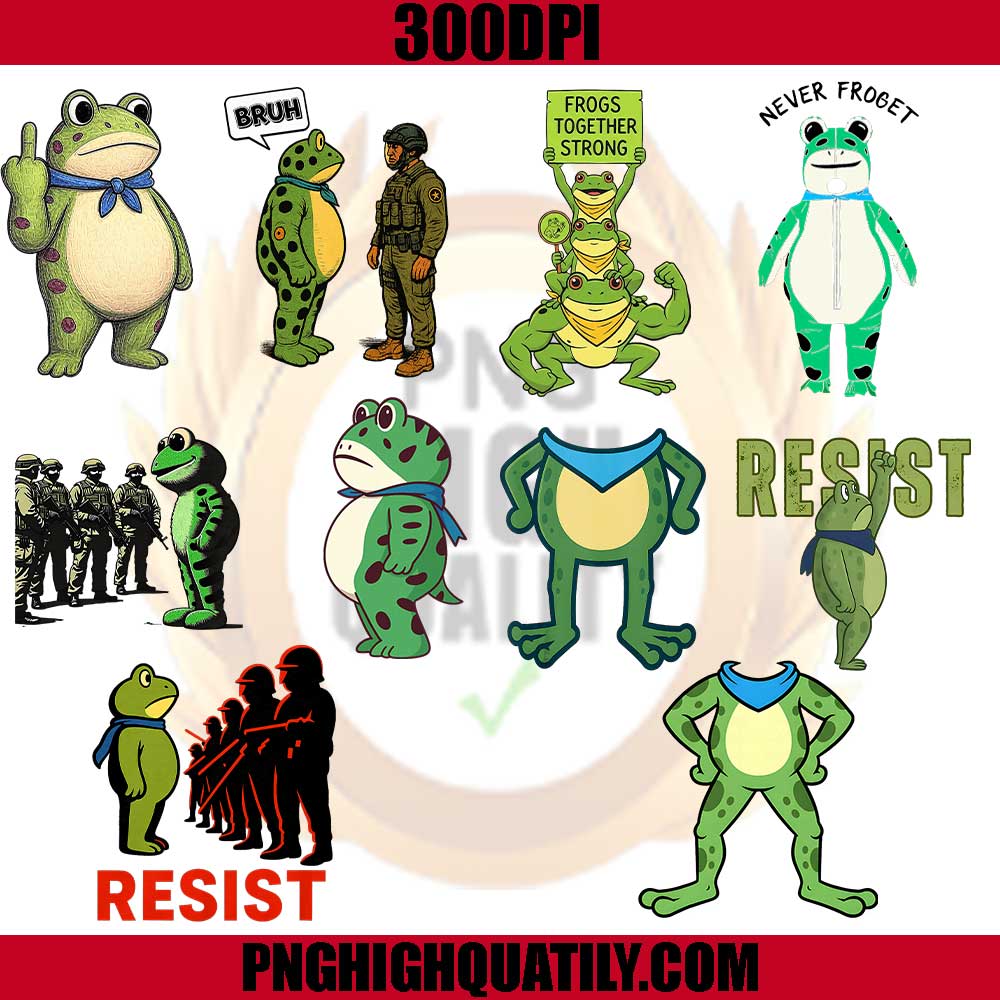Portland Frog Brigade Oregon PNG Bundle, Frogs Together Funny Strong ...