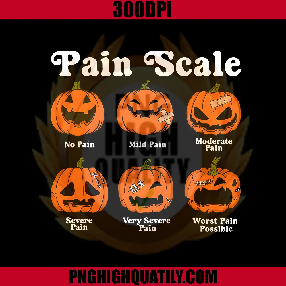 Pain Scale Spooky Pumpkin PNG, Fall Halloween Trauma PNG, Nurse Triage PNG