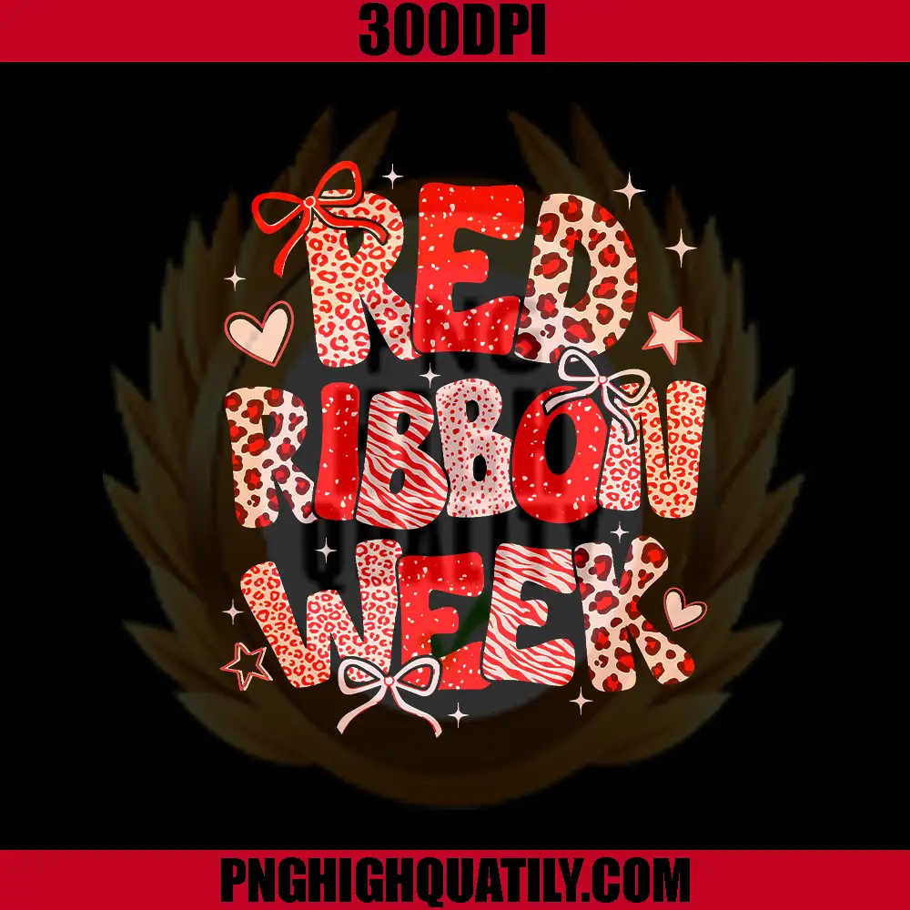 Red Ribbon Week Awareness PNG, Coquette Drug Free Anti Drug PNG
