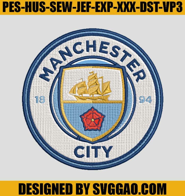 Manchester City Embroidery Design, Man City Embroidery Design, Premier ...
