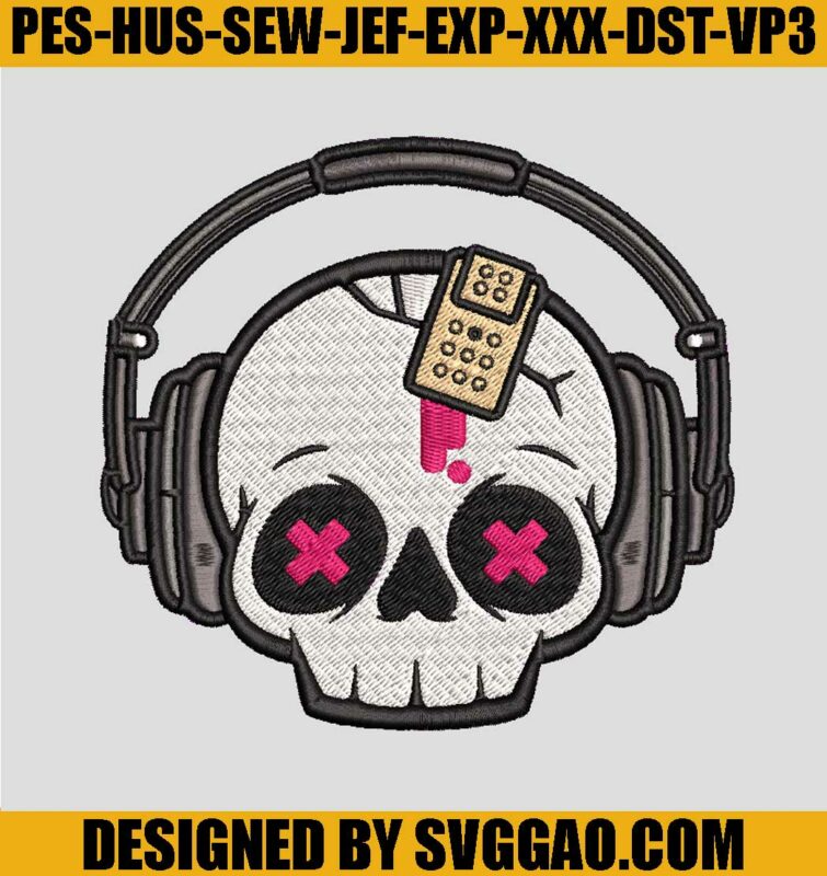 Skull Rock Embroidery Design, Halloween Embroidery File – SVGGAO