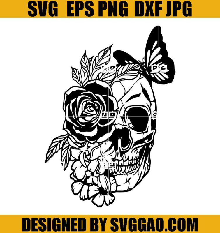 Skull-Roses-Flowers-Svg_-Butterfly-Svg_-Grin-Death-Svg