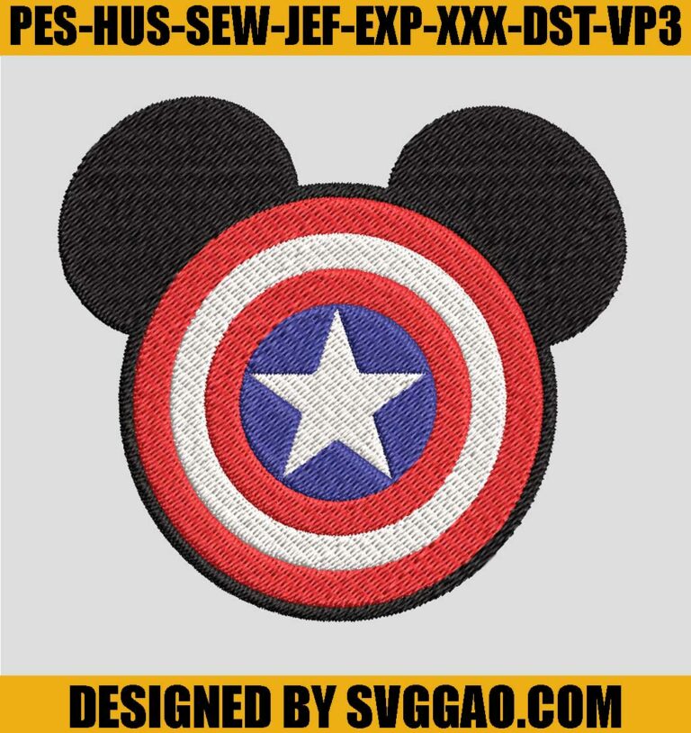 Mickey Mouse Captain America Embroidery Design – SVGGAO