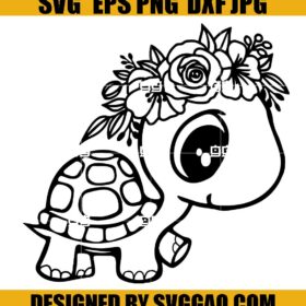 Turtle-With-Flowers-Svg_-Turtle-Svg