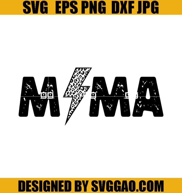 Mama Svg, Lightning Bolt Distressed Svg, Mama Lightning Svg – SVGGAO
