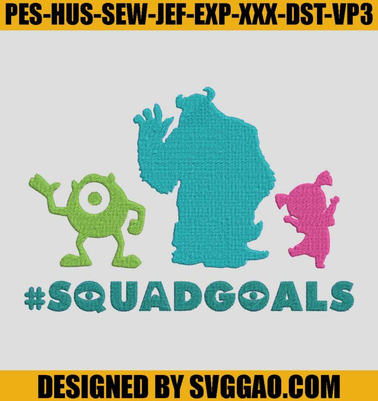 Monsters Inc Squadgoals Embroidery Design, Monsters Embroidery Machine ...