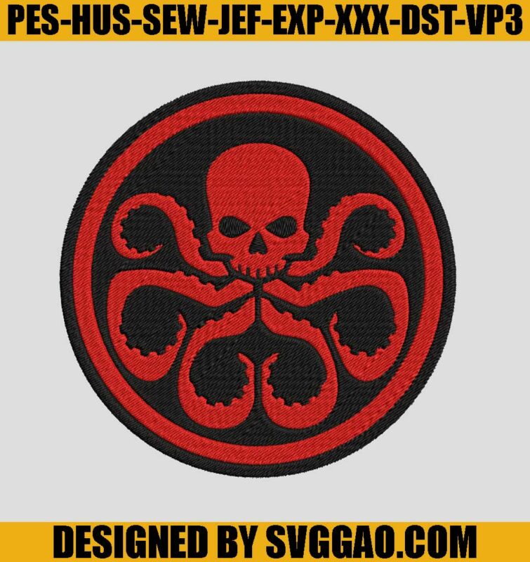 Red Skull Embroidery Design, Red Skull Logo Embroidery File – SVGGAO