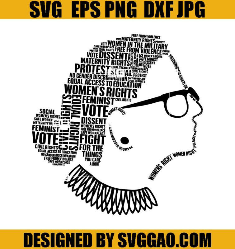 Ruth Bader Ginsburg SVG, Word Art Notorious SVG, Rbg SVG, Women Rights ...