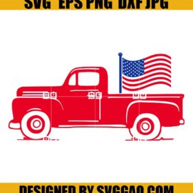 Patriotic Vintage Old Truck Svg- Fourth Of July SVG- 4th Of July Svg