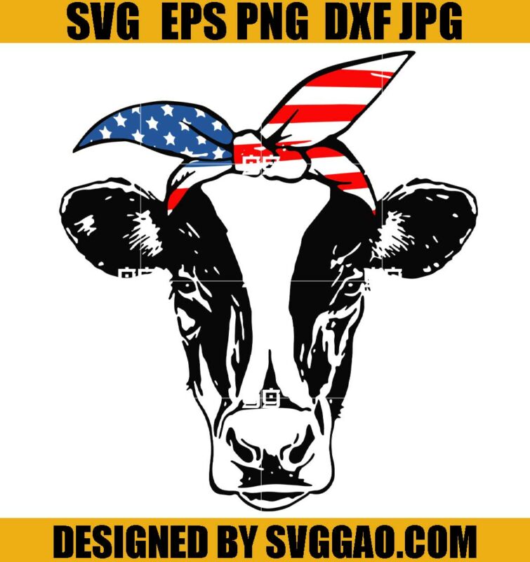 Heifer Cow USA-usa Bandana Svg- Fourth Of July SVG- 4th Of July Svg