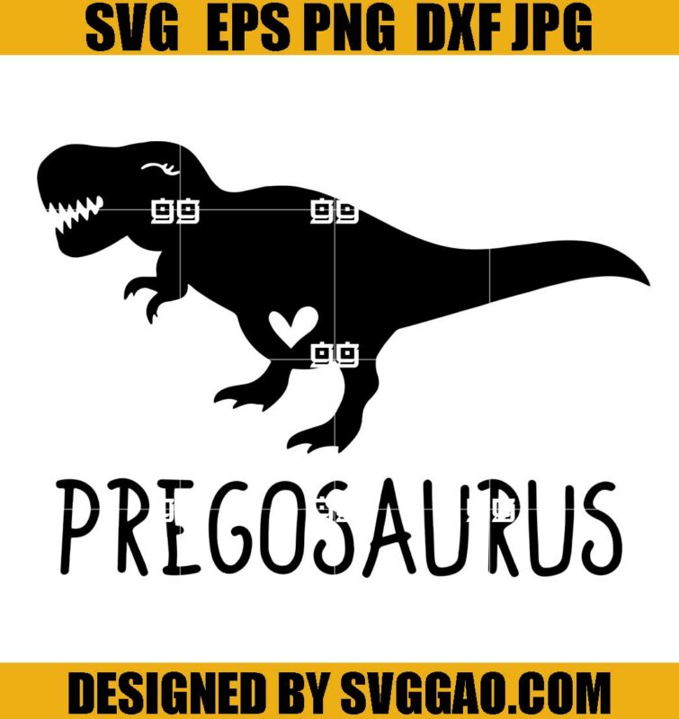 Pregosaurus Svg, Pregnancy Announcement Svg, Dinosaur Svg