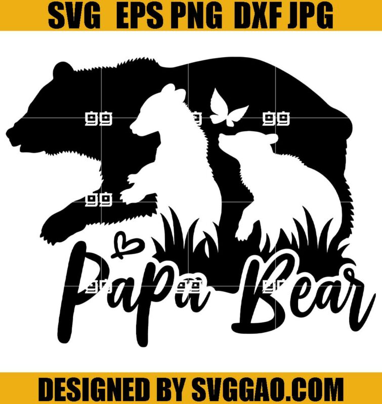 Papa Bear Svg, Fathers Day Svg, Papa Bear Baby Svg