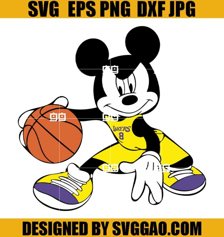 Lakers Svg, Mickey Mouse Svg, Basketball Mickey Svg