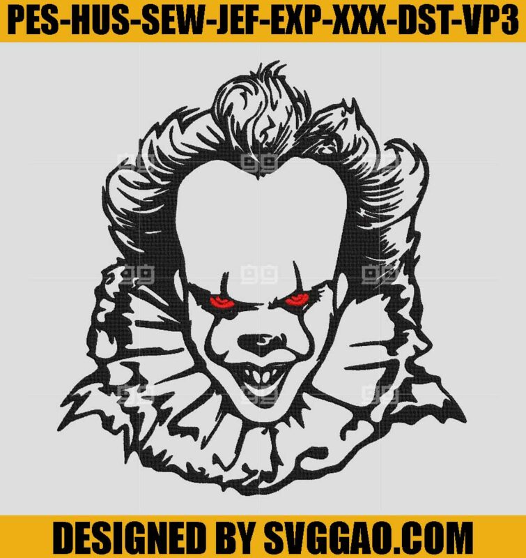Pennywise Embbroidery Design, IT Embroidery Machine File – SVGGAO