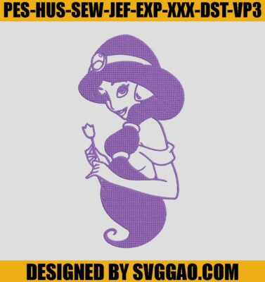 Princess Jasmine Embroidery Design, Disney Embroidery Machine File – SVGGAO