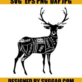Deer Meat Cuts SVG-Butcher SVG-Hunting SVG-Deer SVG