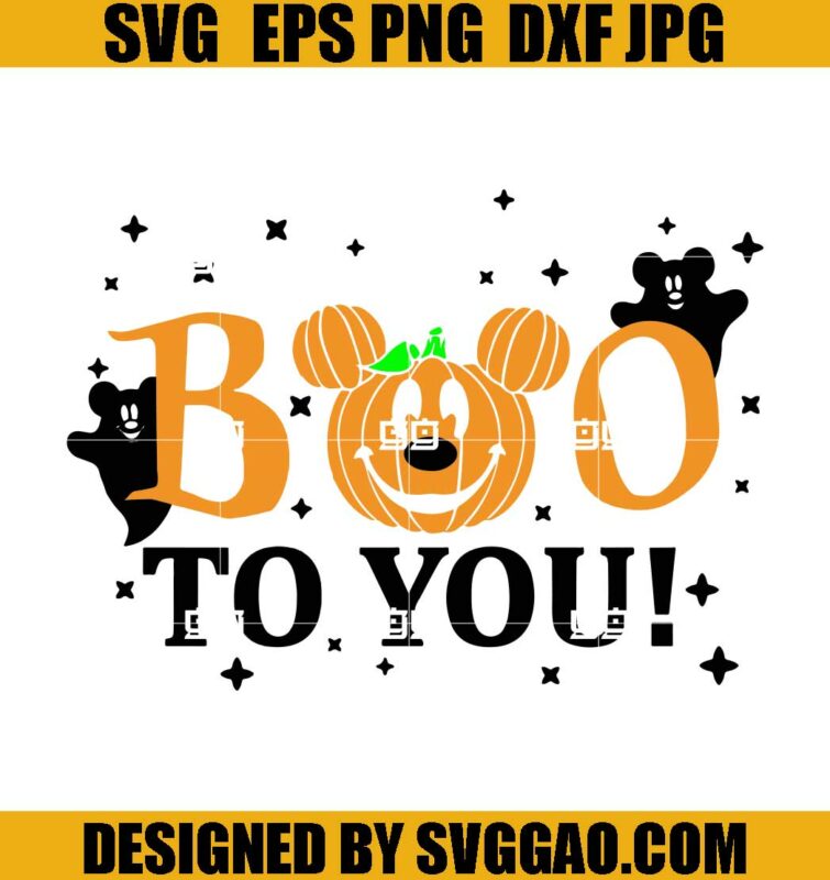 Boo to You SVG, Mickey Pumpkin SVG, Halloween Pumpkin SVG, Mickey ...