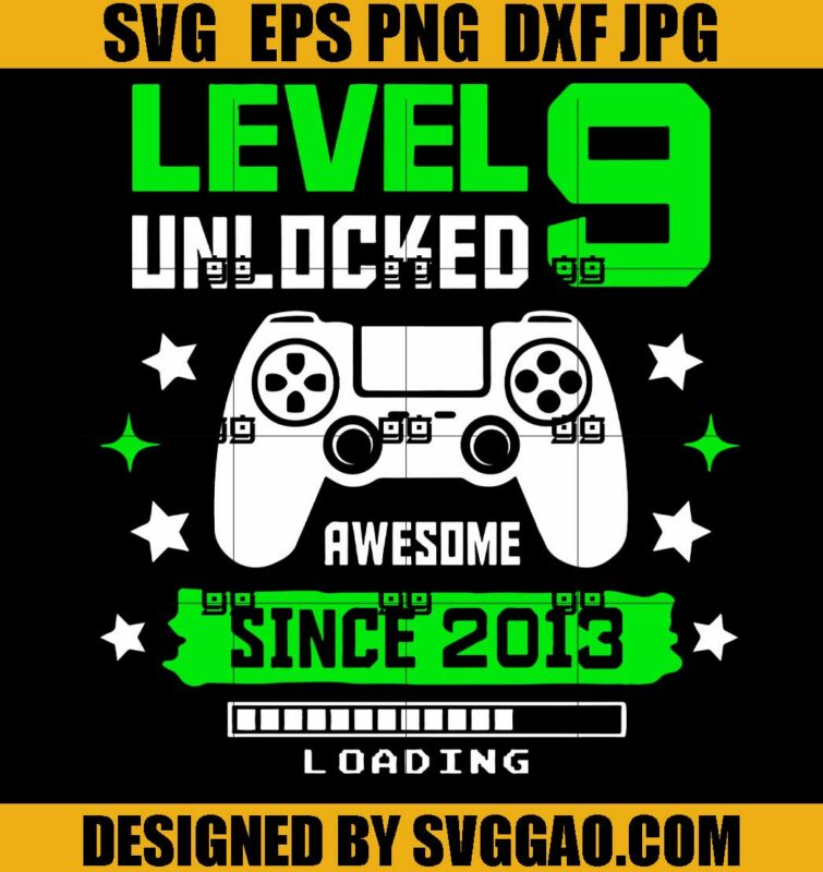 Level 9 Unlocked SVG-Boy Gamer SVG-Unlocked SVG