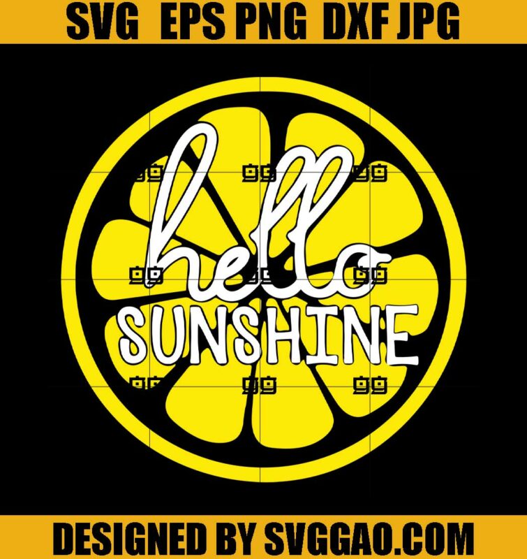 Hello Sunshine Lemon SVG-Summer Round SVG-Lemon SVG