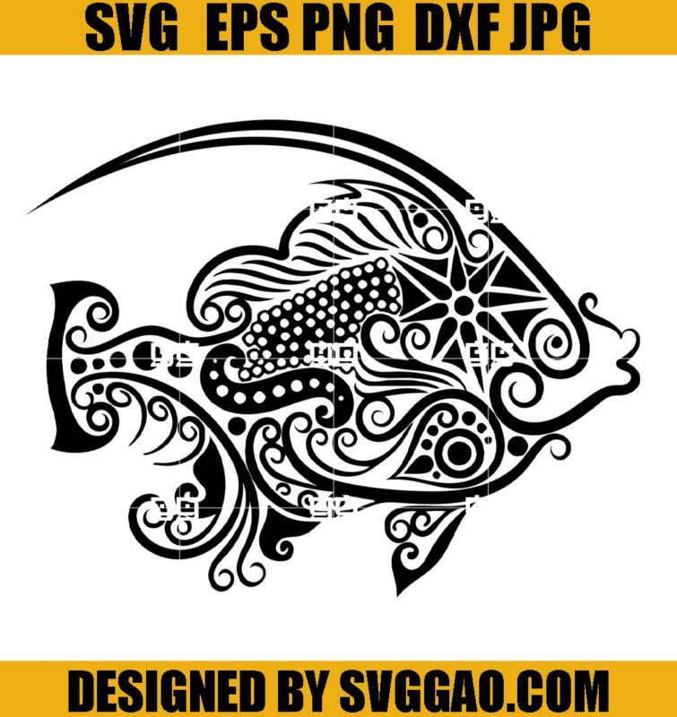 Fish SVG- Floral Fish SVG- Fishing SVG- Fish Lover SVG