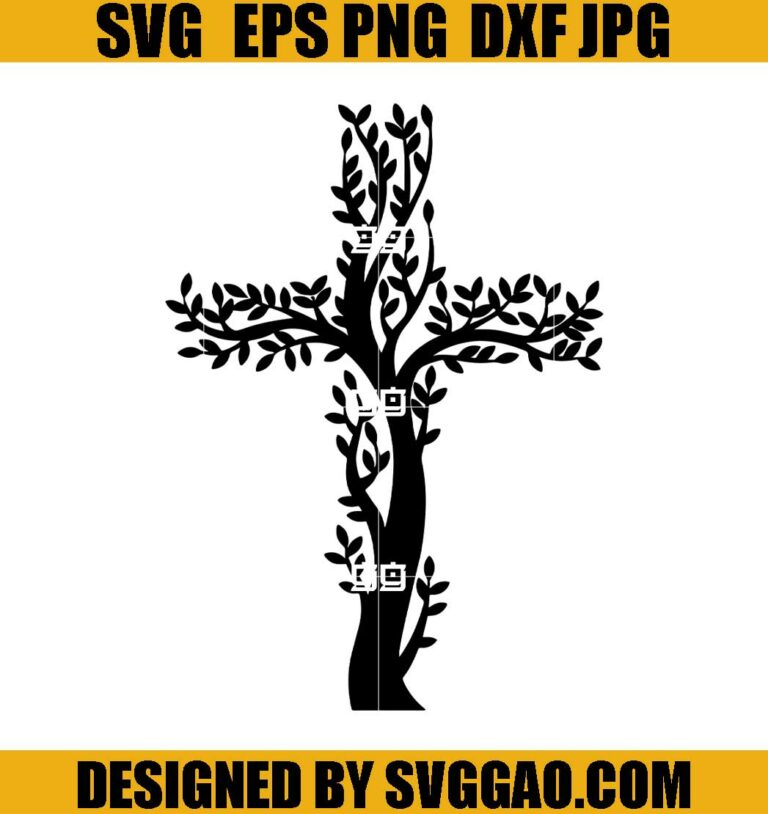 Christian Cross SVG- Cross Tree Floral SVG- Christian SVG- Jesu SVG