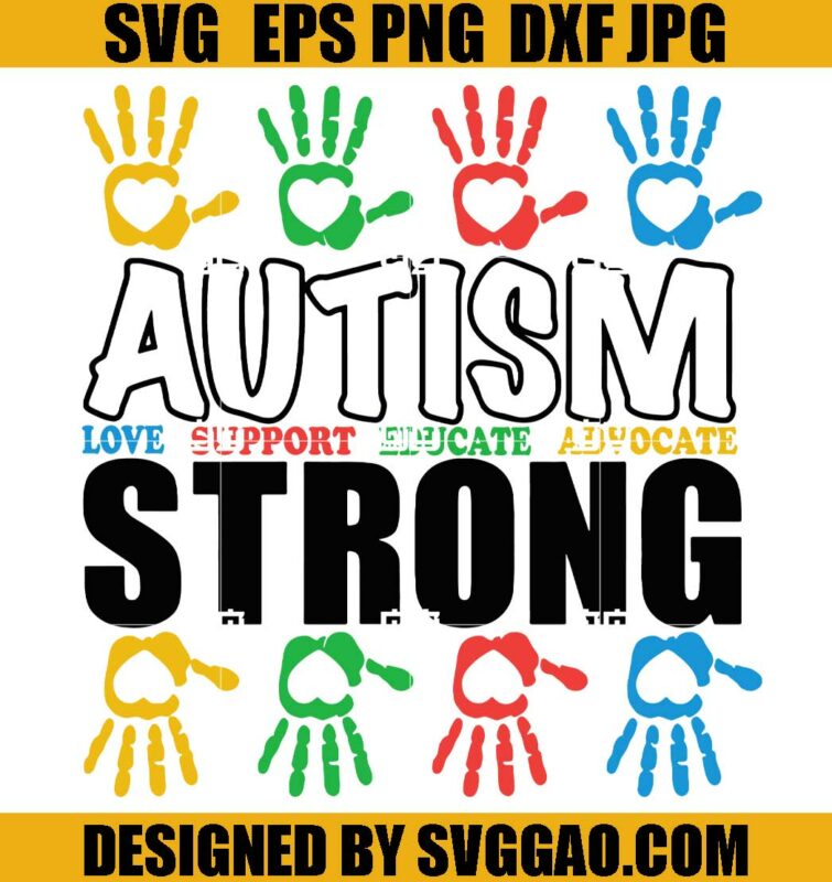 Autism Strong SVG-Autism SVG-ASD SVG-We Wear Blue In April SVG