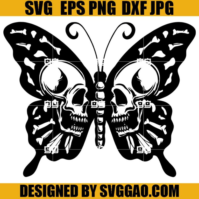 Skull Butterfly SVG, Skeleton Buttefly SVG, Halloween SVG