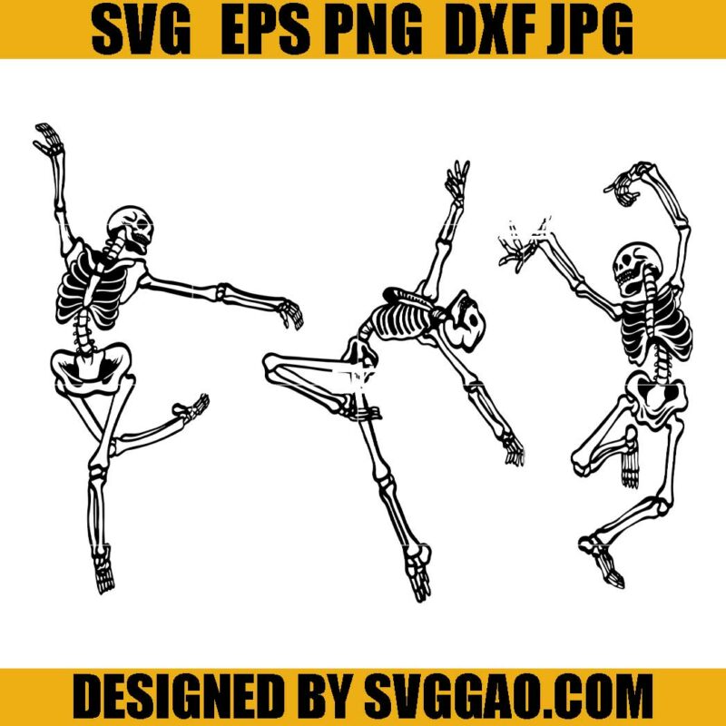 Halloween Skeleton SVG, Dancing Skeletons SVG, Skeleton