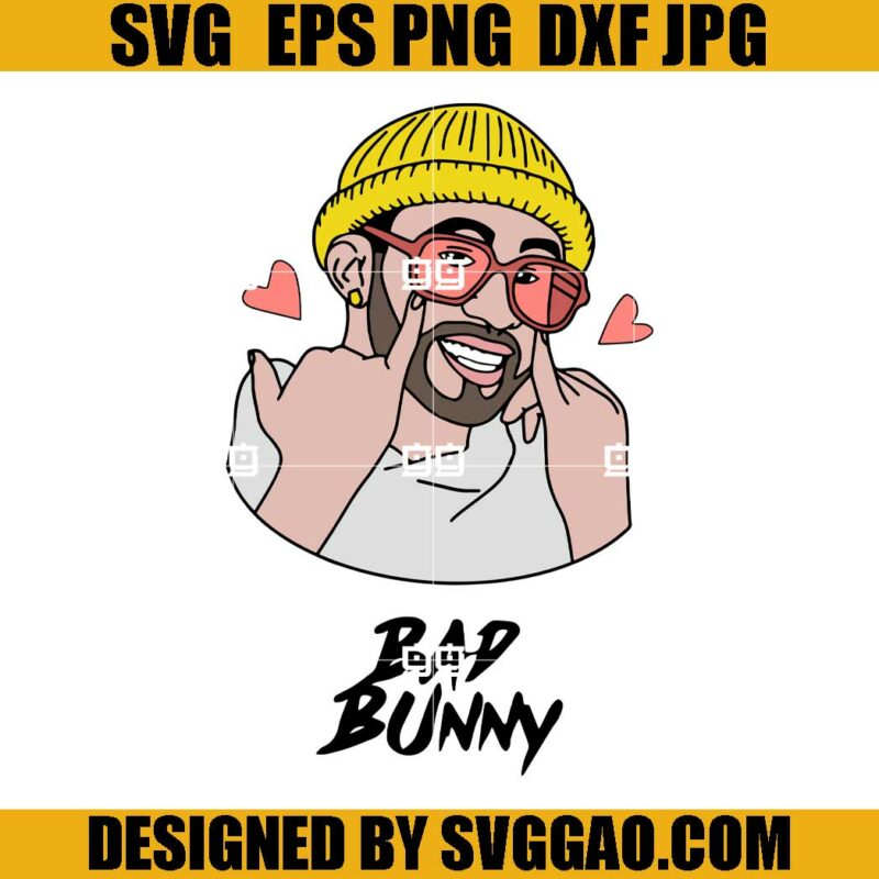 Bad Bunny Martinez Rapper SVG, Latin Trap SVG, Bunny Rapper SVG – SVGGAO