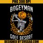 Halloween Golf Gothic Golfer PNG, Dad Skeleton Skull Sunset
