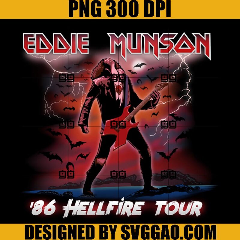 Eddie Munson Hellfire Concert PNG, 86 Hellfire Tour PNG