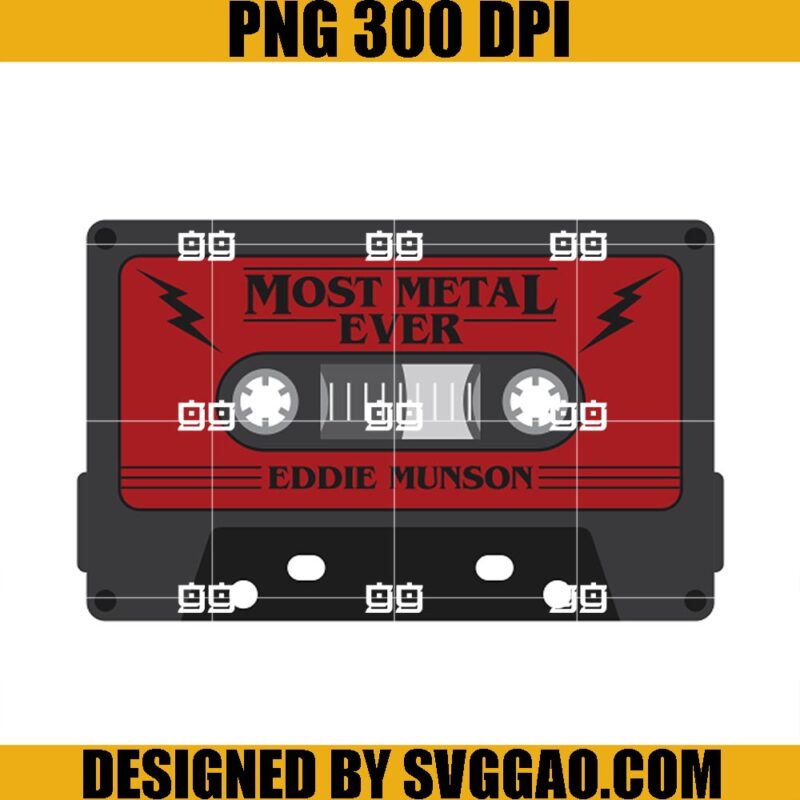 Eddie Munson Cassette Tape PNG, Most Metal Ever PNG