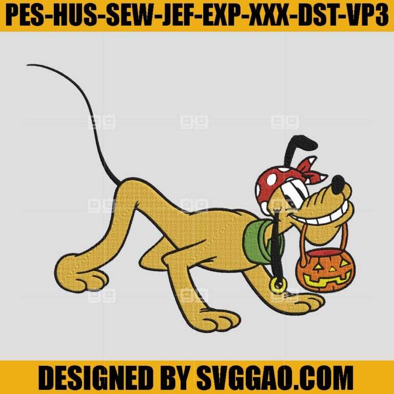 Pluto Pirate Embroidery, Pluto Halloween Embroidery Machine