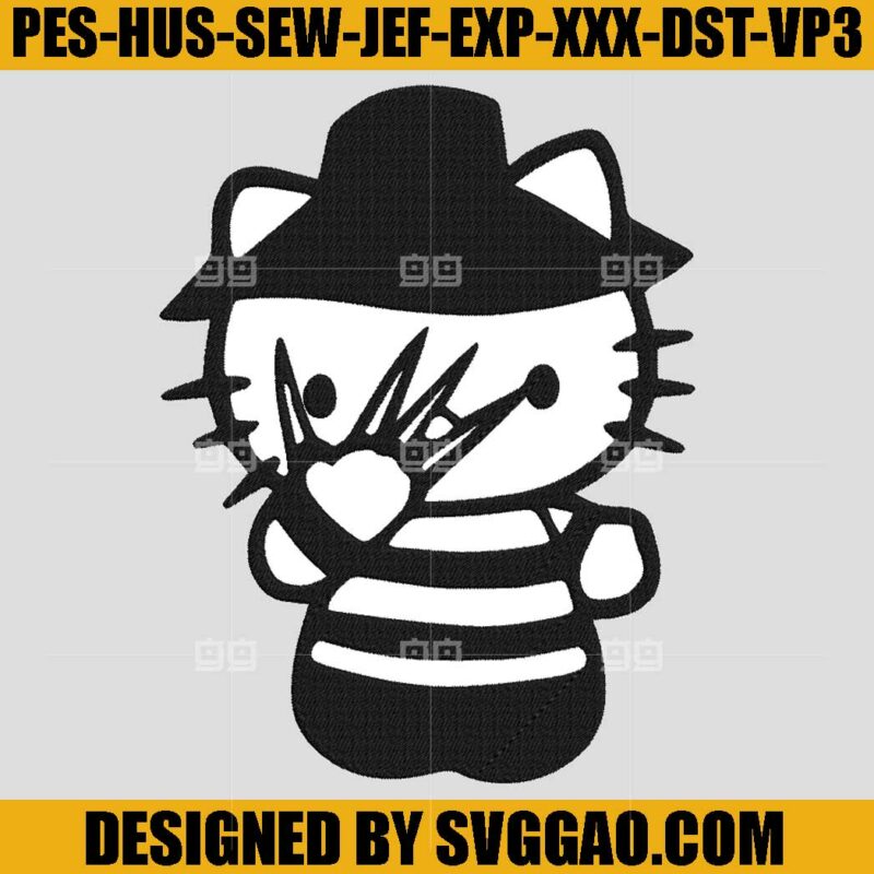 Kitty Halloween Embroidery, Hello Kitty Werewolf Embroidery