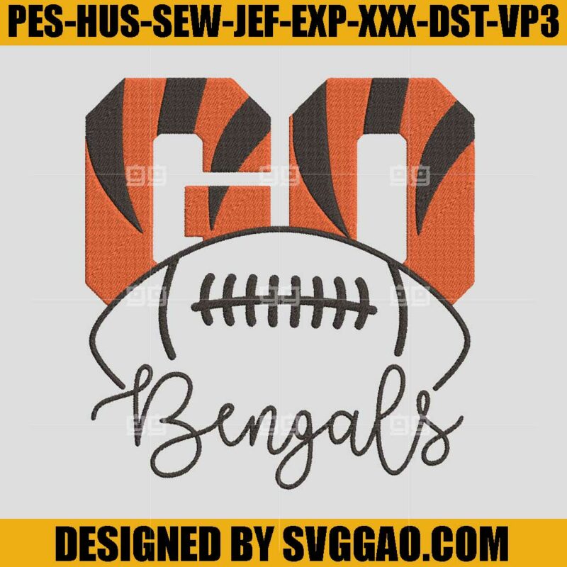 Football Embroidery Design, Bengals Embroidery Machine File