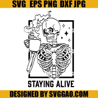 Skeleton Staying Alive SVG, Skeleton Halloween SVG