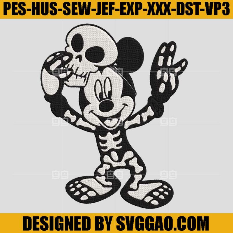 Mickey Skeleton Embroidery,Mickey Mouse Skeleton Embroidery