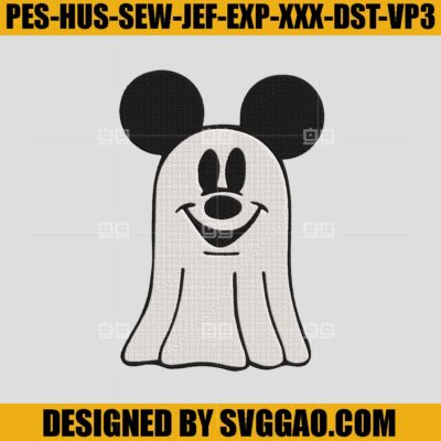 Mickey Mouse Ghosts Embroidery, Halloween Mickey Ghosts Embroidery