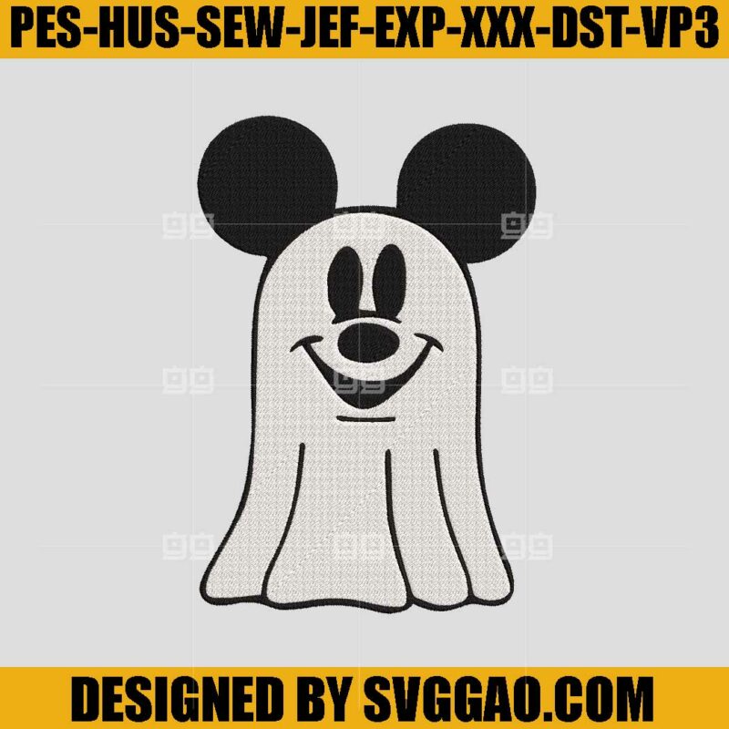 Mickey Mouse Ghosts Embroidery, Halloween Mickey Ghosts Embroidery
