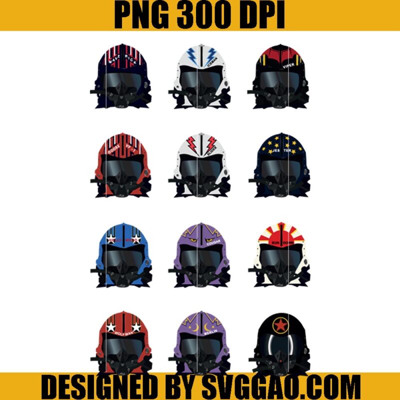 Top Gun Helmets PNG, Top Gun Design Sublimation PNG