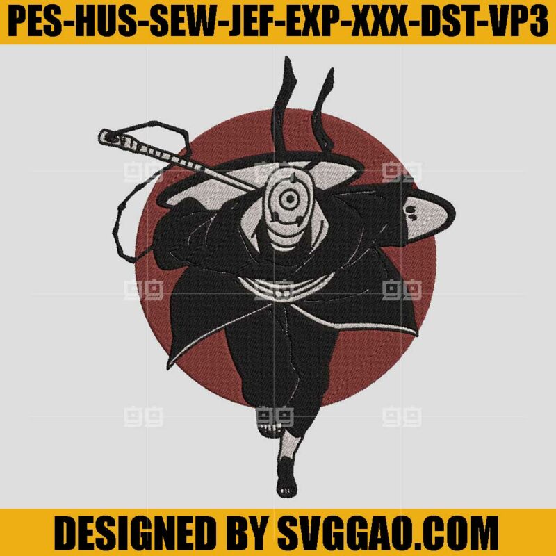 Obito Uchiha Embroidery Design, Tobi Embroidery File