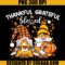 Thankful Grateful Blessed PNG, Gnomes Couple Pumpkin PNG