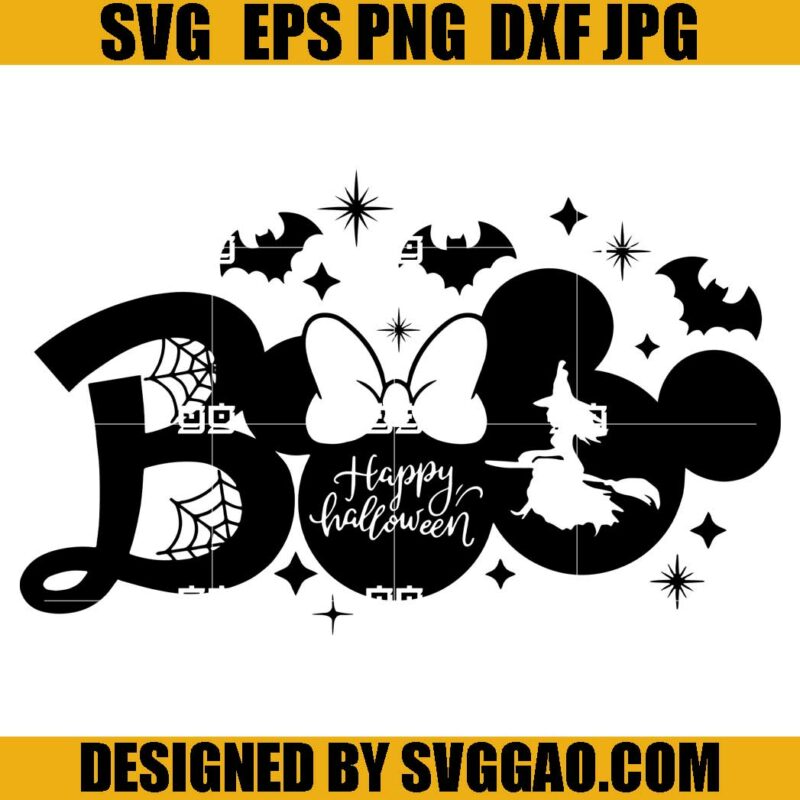 Boo Happy Halloween SVG, Boo Mickey Mouse SVG