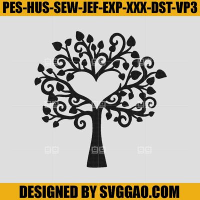 Family Tree Embroidery Design, Tree Embroidery Machine File