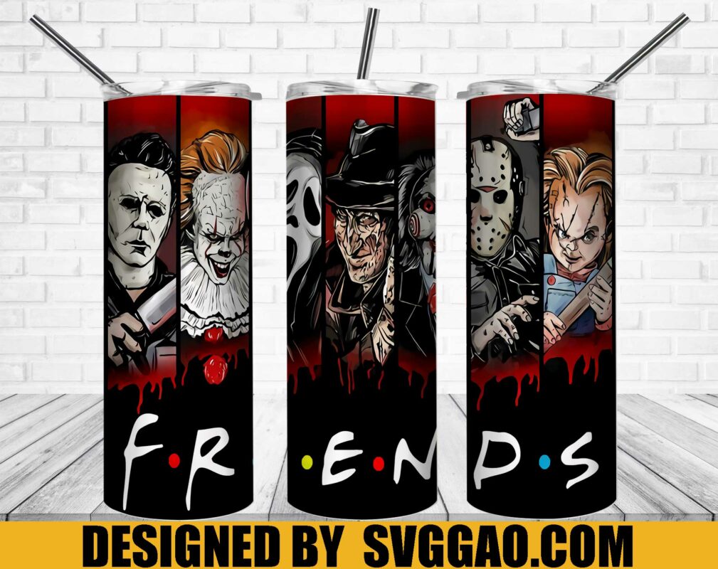 Horror Movie Wrap Full Tumbler Wrap, Friends Inspired Skinny