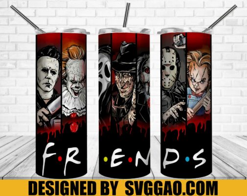 Horror Movie Wrap Full Tumbler Wrap, Friends Inspired Skinny